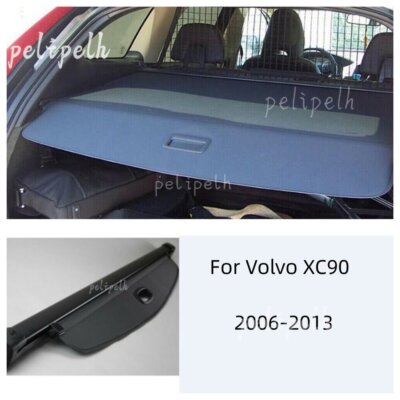 For Volvo XC90 2006-13 Black Rear Trunk Cargo Cover Security Shield ...