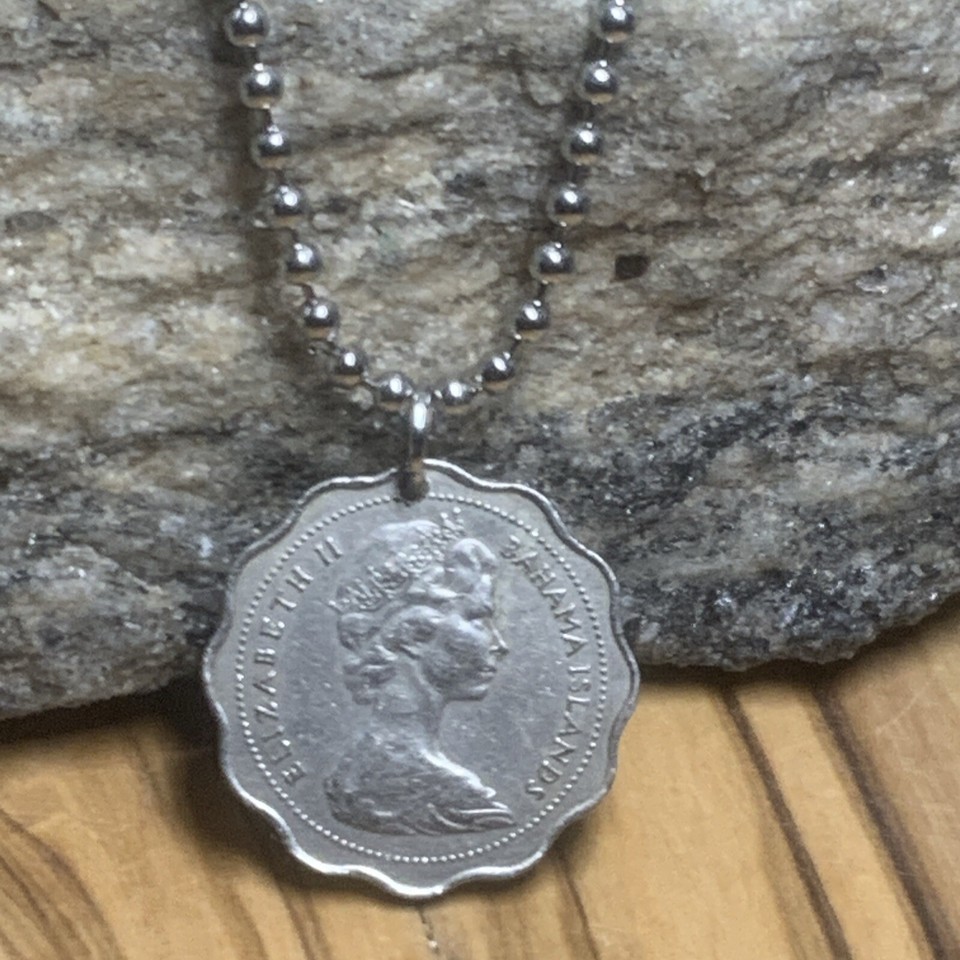 1969 Bahamas 10 Cents Coin Pendant Bahamian bonefish fishes Nassau ...