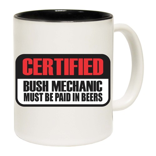 Certified Bush Mechanic Funny Novelty Cup Mugs Coffee Mug GIFT BOXED ...