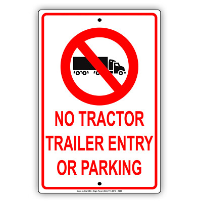 No Tractor Trailer Entry Wall Art Decor Novelty Notice Aluminum Metal ...