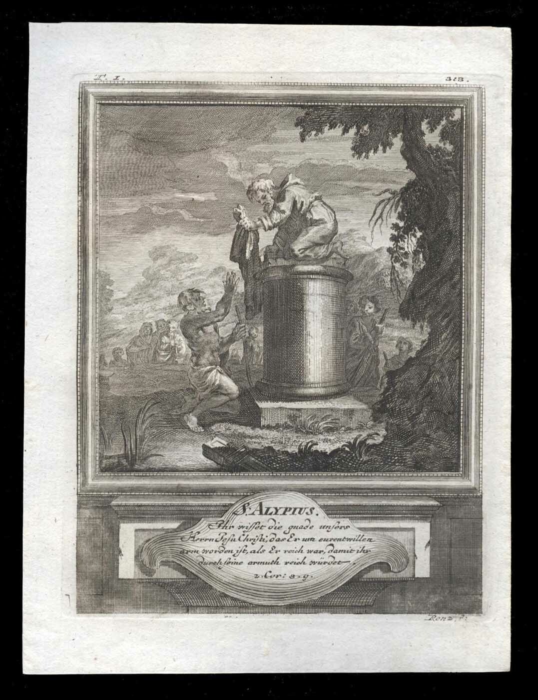 holy card engraving S.ALYPIUS 18th. | eBay