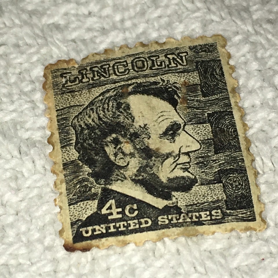 U.S.A. President Abraham Lincoln 4 Cent US Postage Stamp Black/White ...