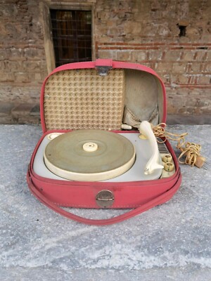 Supraphone vintage record payer, red portable 1960's record player | eBay