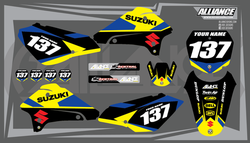 2001-2007 SUZUKI DRZ 125 Dirt Bike Graphics kit Motocross Graphics ...