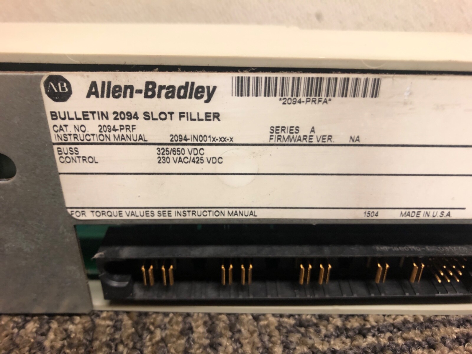 Allen Bradley Kinetix 6000 Slot Filler 2094-PRF 2094PRF Series A Lot of ...