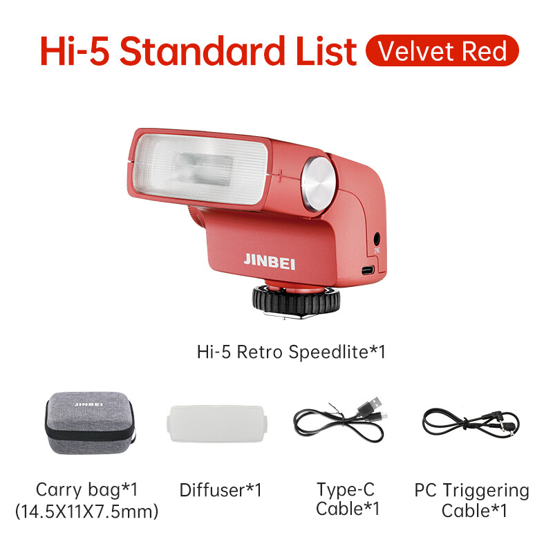 JINBEI Hi-5 Hi5 Retro Camera Flash Light 26Ws GN16 6000K Speedlite for ...
