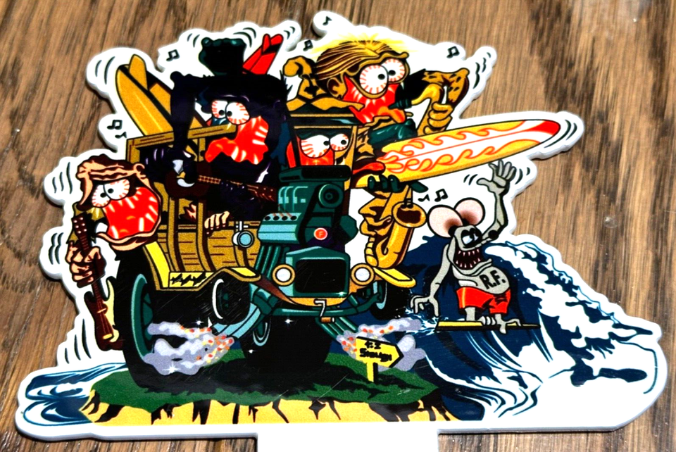 Big Daddy Ed Roth Rat Fink Hot Rod License Plate Topper Surfer Car Art ...