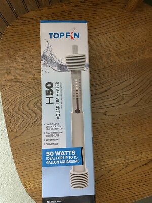 Top Fin 50w H50 Aquarium Submersible Heater NEW 50 watts 15 Gallon ...