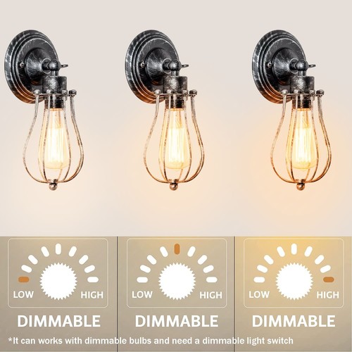 Vintage Wall Light Adjustable Fitting Sconce Lamp Cage Retro Indoor E27 ...