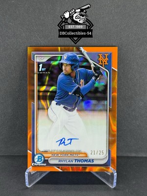 2024 Bowman Chrome Rhylan Thomas 1st Orange Lava Auto 21/25 New York ...