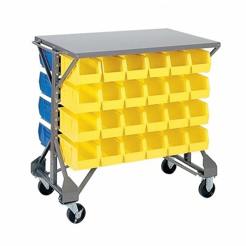 Akro-Mils 30-812 Steel Mobile Bin Rail Floor Rack, 38 1/2 In D X 36 1/2 ...
