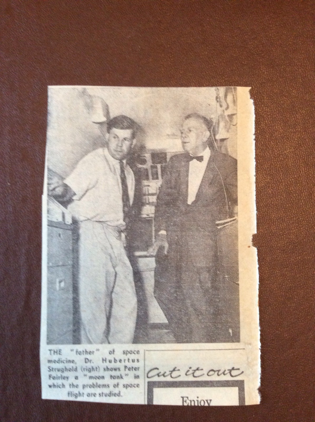 M62-12 Ephemera 1961 Picture Dr Hubertus Strughold Peter Fairley | eBay