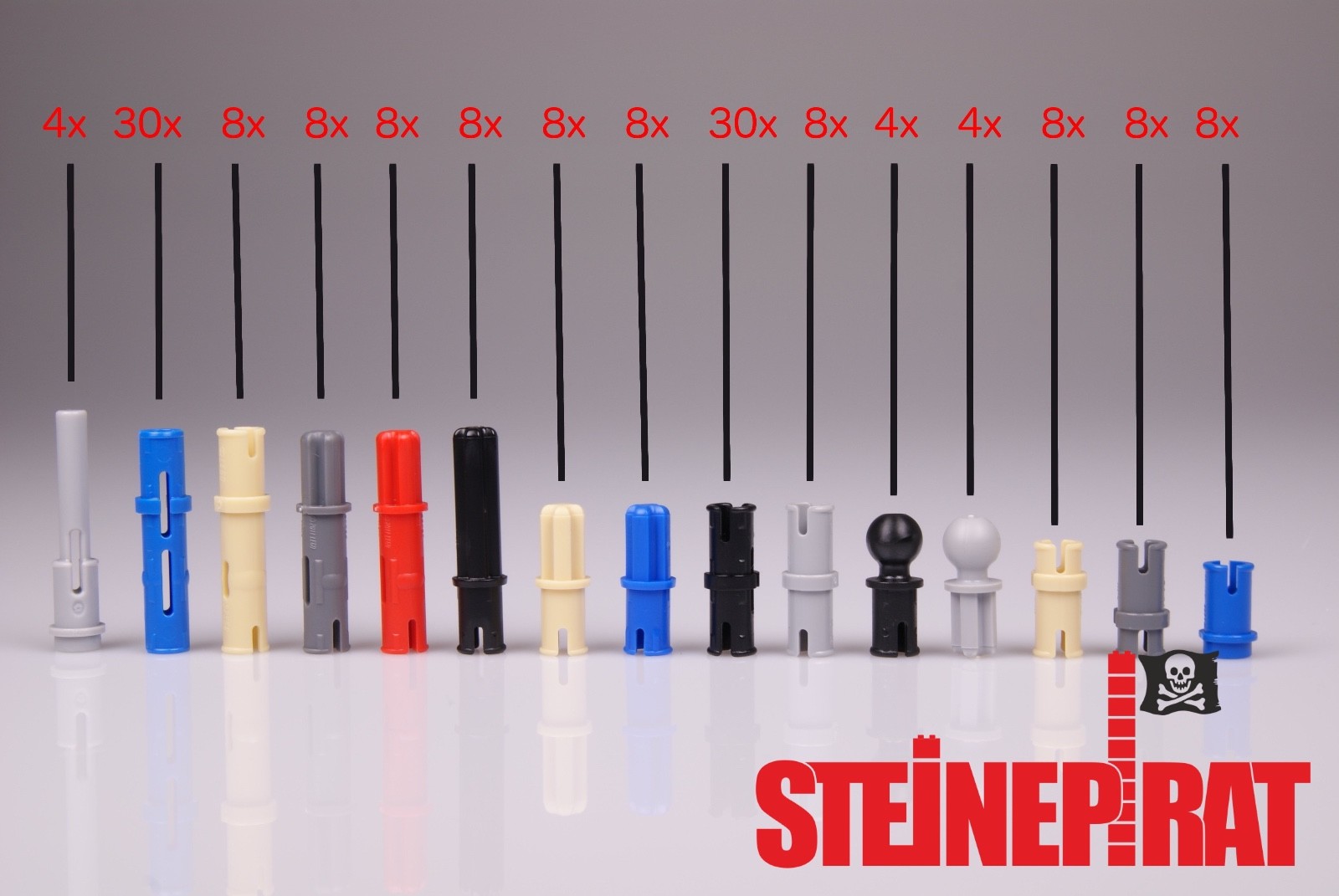 LEGO® 152 Stk. Pin Sortiment (-NEU-) Pins 6558 / 18651 / 2780 / 6089119 ...