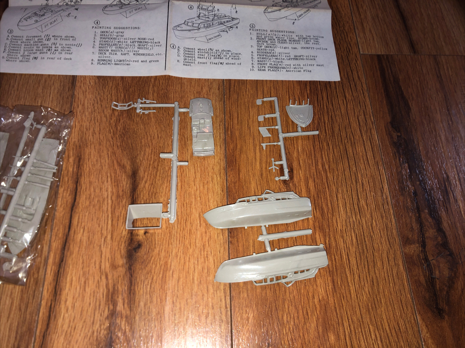 VTG Ideal Precision Miniatures PT Boat & Cabin Cruiser Plastic Model ...