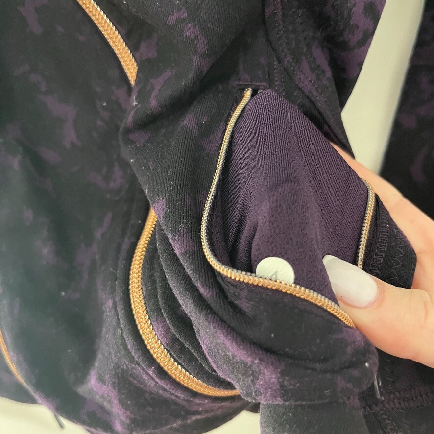 Lululemon Dark Purple & Black Floral Print Define Jacket Size 4 | eBay