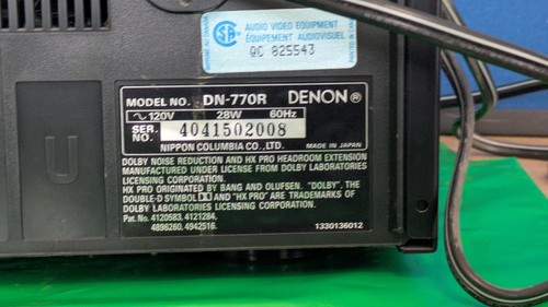 Denon DN-770R Stereo Double HX-PRO Auto Reverse Cassette Dual Tape ...