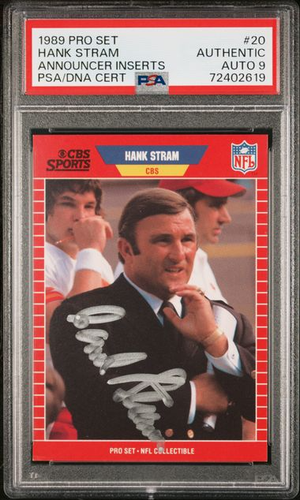 1989 Pro Set Announcers #20 Hank Stram AUTO PSA 9 HOF Legend KC Chiefs ...