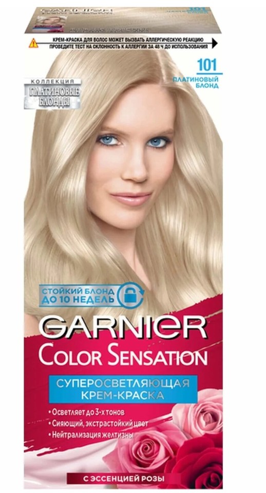 Garnier Color Sensation Permanent Hair Dye 101 Platinum Blonde Long ...