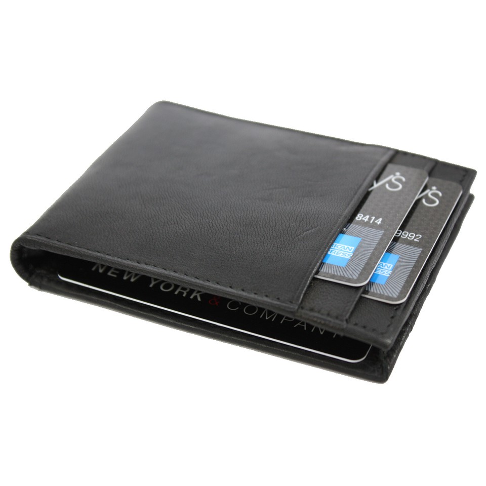 Men's Lambskin Leather Spring Money Clip Compact Bifold Front Pocket ...