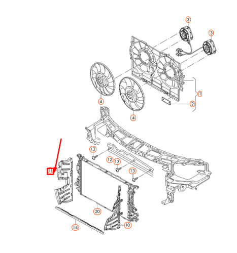 NEW AUDI A6 C7 RADIATOR RIGHT AIR GUIDE 4G0121284CB ORIGINAL 4G0-121 ...