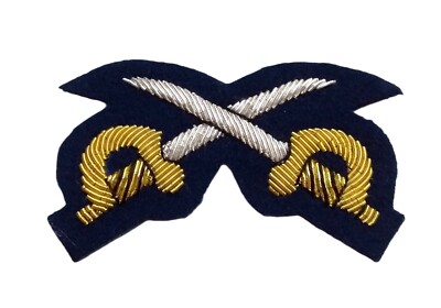 Mess Kit Badge PtI Cross Swords on Navy British Hand Embroidered Arm ...