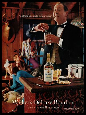 1966 Walker's DeLuxe Bourbon Cabin Butler Polar Bear Rug Deer Mount ...