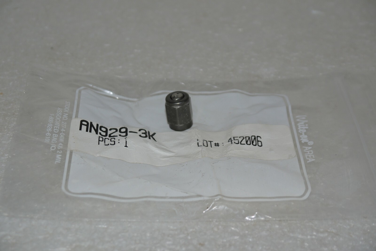 BOMBARDIER LEARJET AERONAUTICAL STANDARD AN929-3K TUBE CAP STAINLESS ...