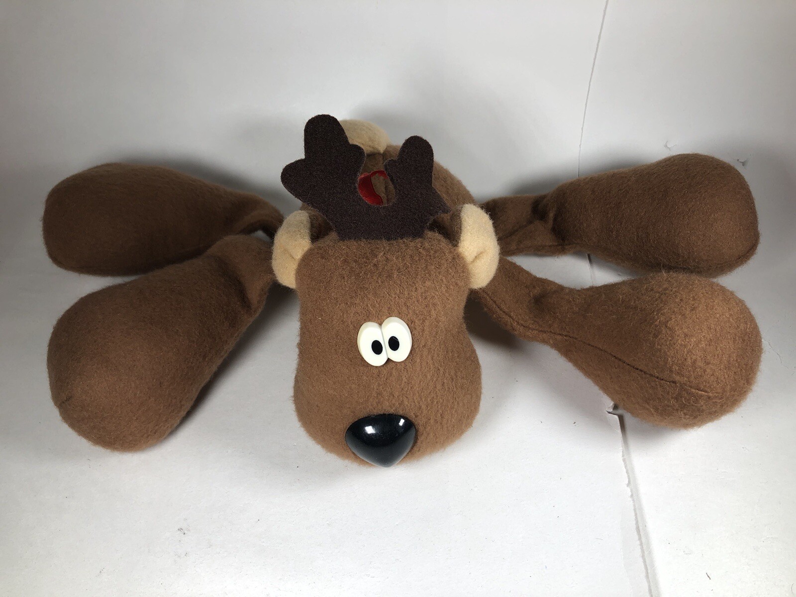 Hallmark Plush Rodney Reindeer Brown Red Bow 8” X 19” DT381-1 Christmas ...