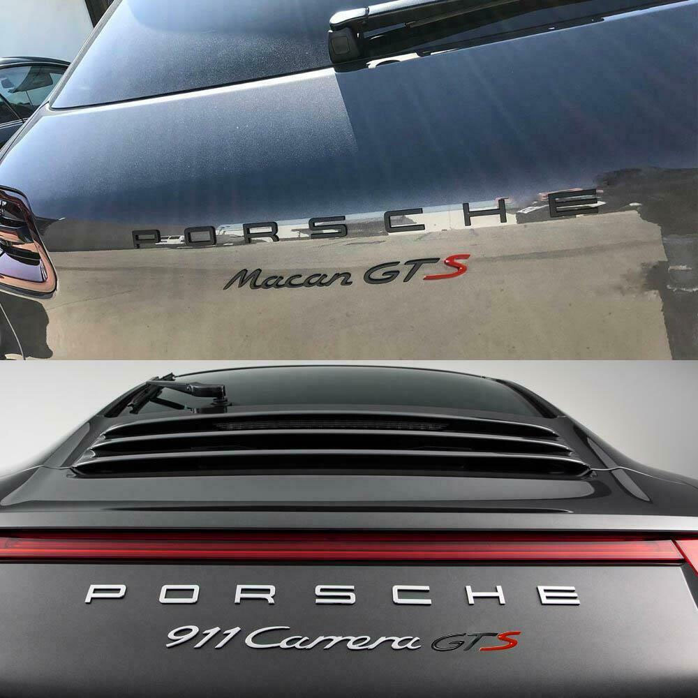 1x Matte Black Red GTS Letter Emblem Rear Trunk Boot Decal Badge For ...