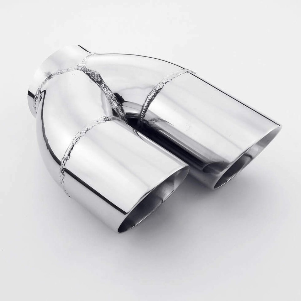 Pair Exhaust Tips Quad Angle Cut 3" Out 3" In 8" Long Dual Wall ...
