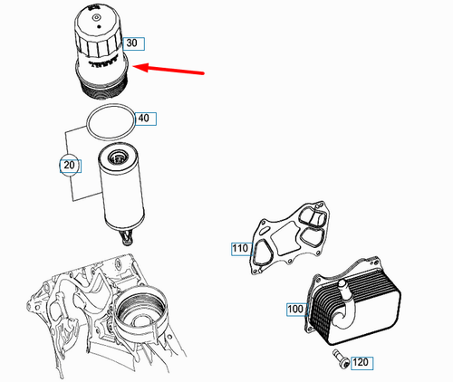MERCEDES-BENZ GLE W166 Ölfiltergehäusedeckel A2761800038 Neu Original ...