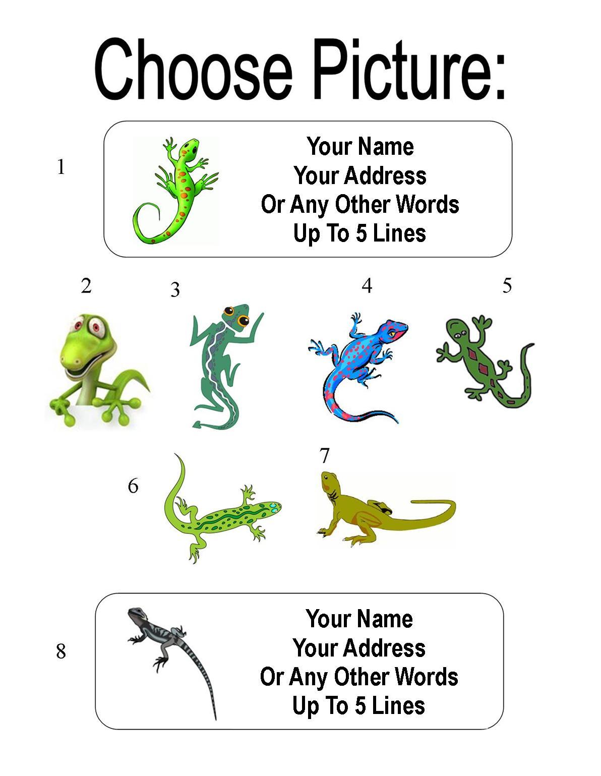 30 Cartoon Lizard Personalized Address Labels | eBay