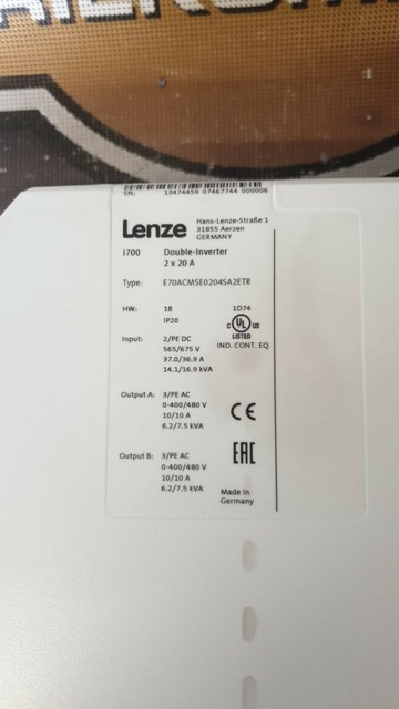Lenze I700 Double Inverter Type E70ACMSE0204SA2ETR online kaufen | eBay