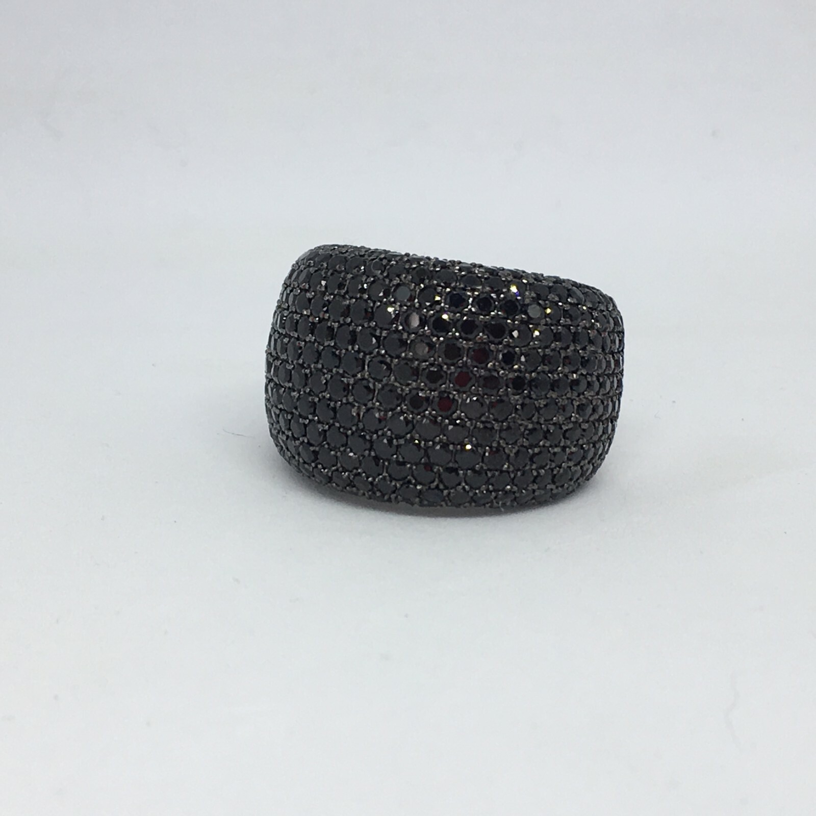 Gem Treasures Sterling Silver Pave Black Spinel Dome Ring - SHOPNBC ...