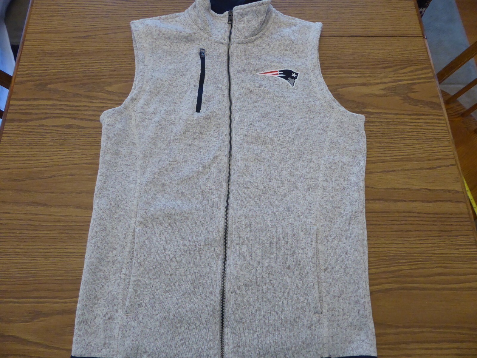 NFL '47 Brand New England Patriots Heathered Vest Zipper Fleece Lined ...