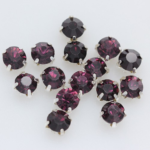 1440pcs 4mm Round Glass Crystal Rhinestone Sew on Silver Bottom Beads ...