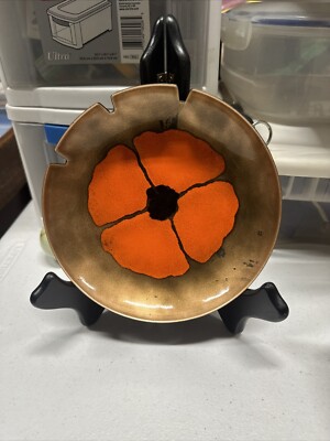 Vintage MCM Enamel On Copper Red Poppy Flower Plate By Bovano Of ...