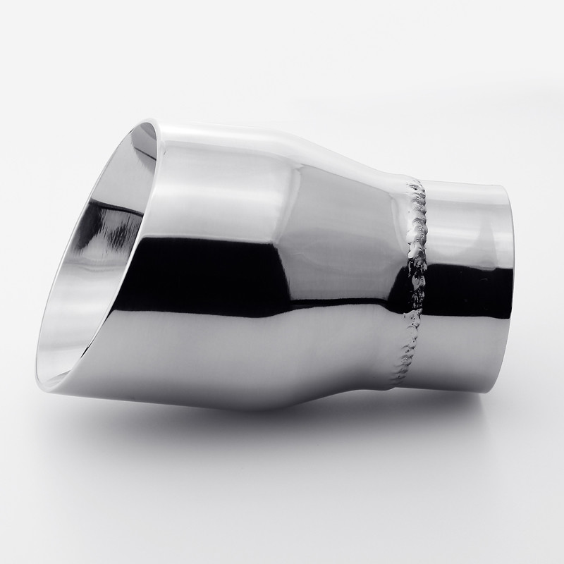 2.5" Inlet 304 Stainless Steel 3.5" Outlet Slanted Round Exhaust Tip ...