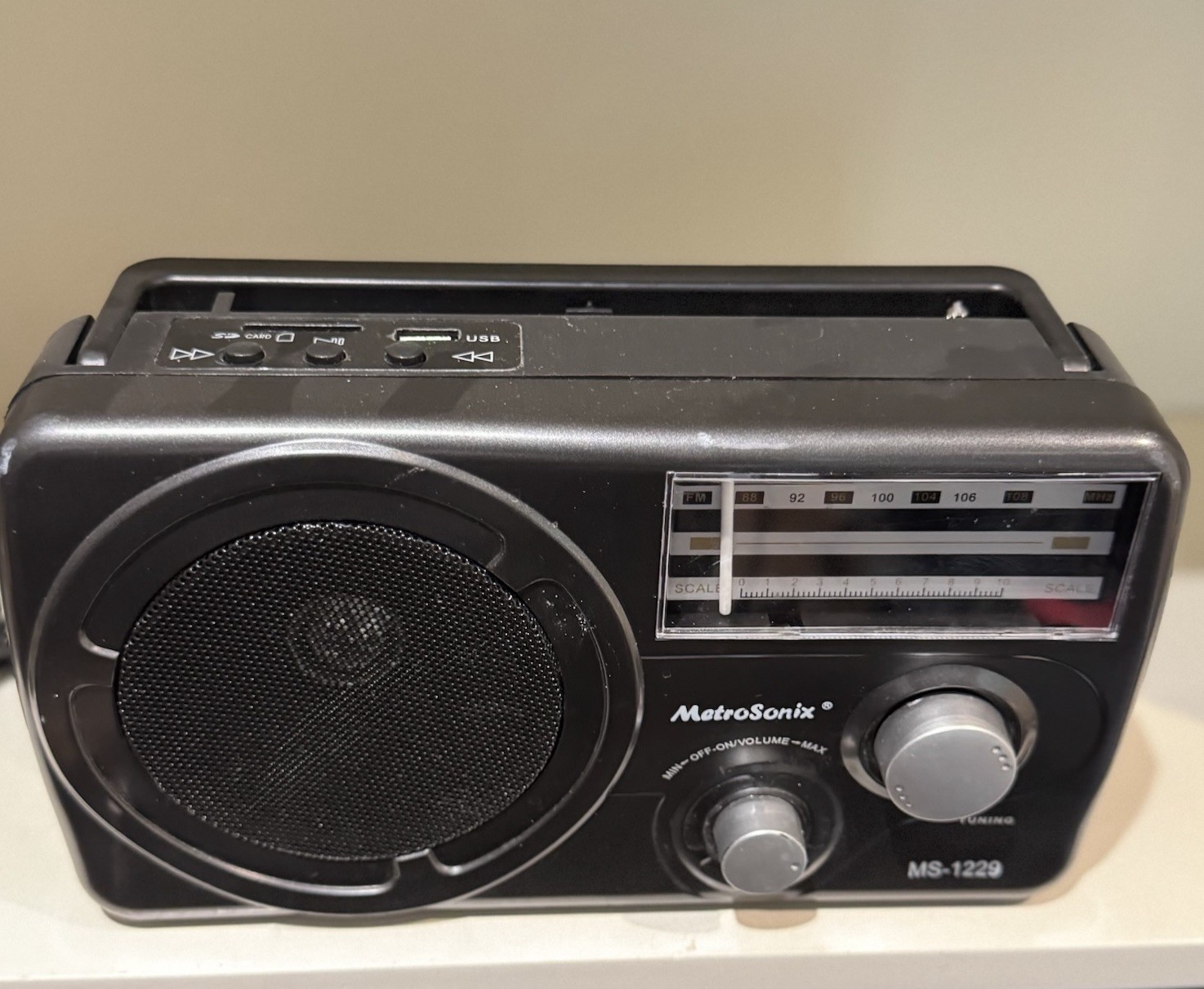 MetroSonix MS-1229 FM/SCA Receiver USB SD Slot Portable Radio AC/DC ...