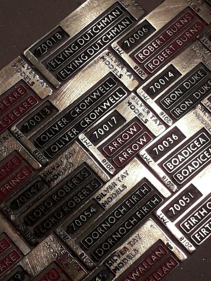 00 gauge (4mm scale) Silver Tay Models BR Britannia Class Nameplates ...