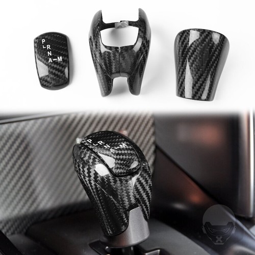 Real Carbon Fiber Gear Shift Knob Cover Trim Set for NISSAN GTR R35 ...
