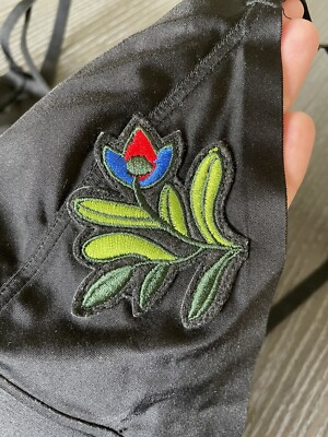 SAM EDELMAN Bonded Embroidered Flower Bralette Bra - Black - Size ...