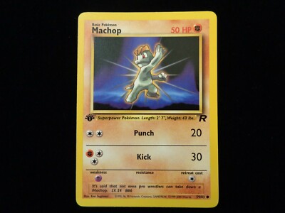 Pokemon ~ MACHOP ~Team Rocket FIRST EDITION Card 59/82 (NM) Near Mint ...