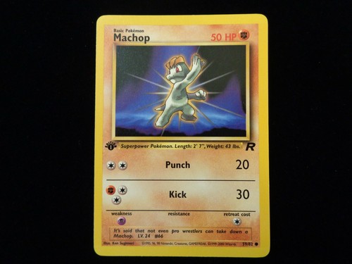 Pokemon ~ MACHOP ~Team Rocket FIRST EDITION Card 59/82 (NM) Near Mint ...