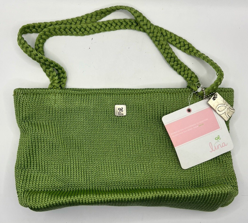 Lina Bag Green Crocheted Macrame Shoulder Handbag | eBay