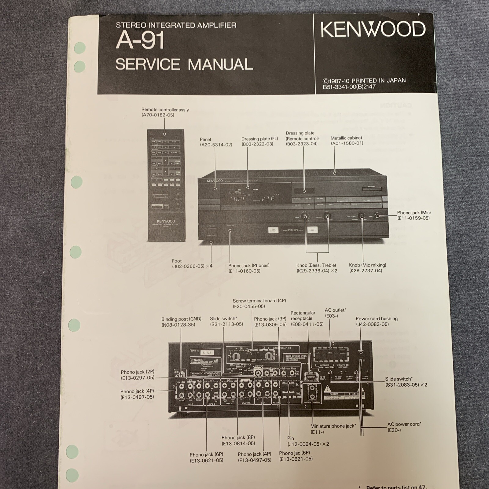 Kenwood A-91 Service Manual [Original | Grelly UK