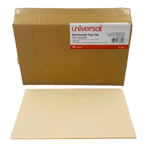 50 Count Reinforced Top Tab Legal File Jackets 2"Exp Straight-Cut Tab ...