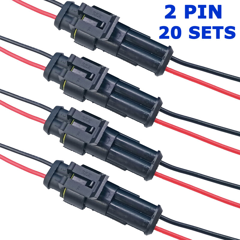 Waterproof Wiring Terminals Nilight 2Pin Way 16AWG Waterproof Wire