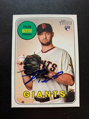 Tyler Beede SIgned 2018 Topps Heritage High Number Card San Francisco ...