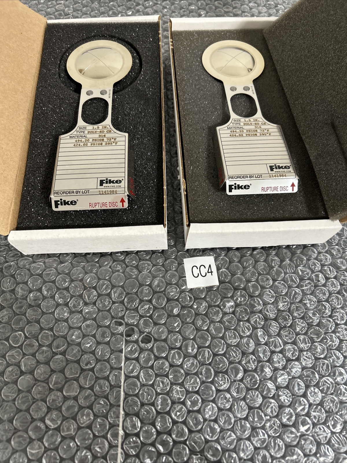 (2) Fike POLY-SD CS Stainless Rupture Discs 1.5” Fast Shipping ...